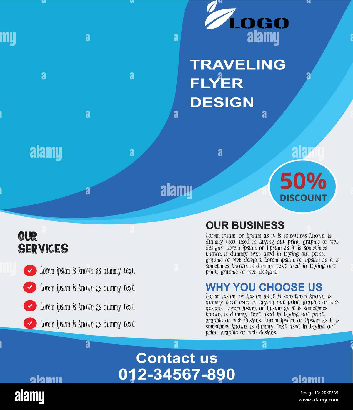 Innovative Modern Blue Traveling Flyer Design Stock Vector Image & Art ...