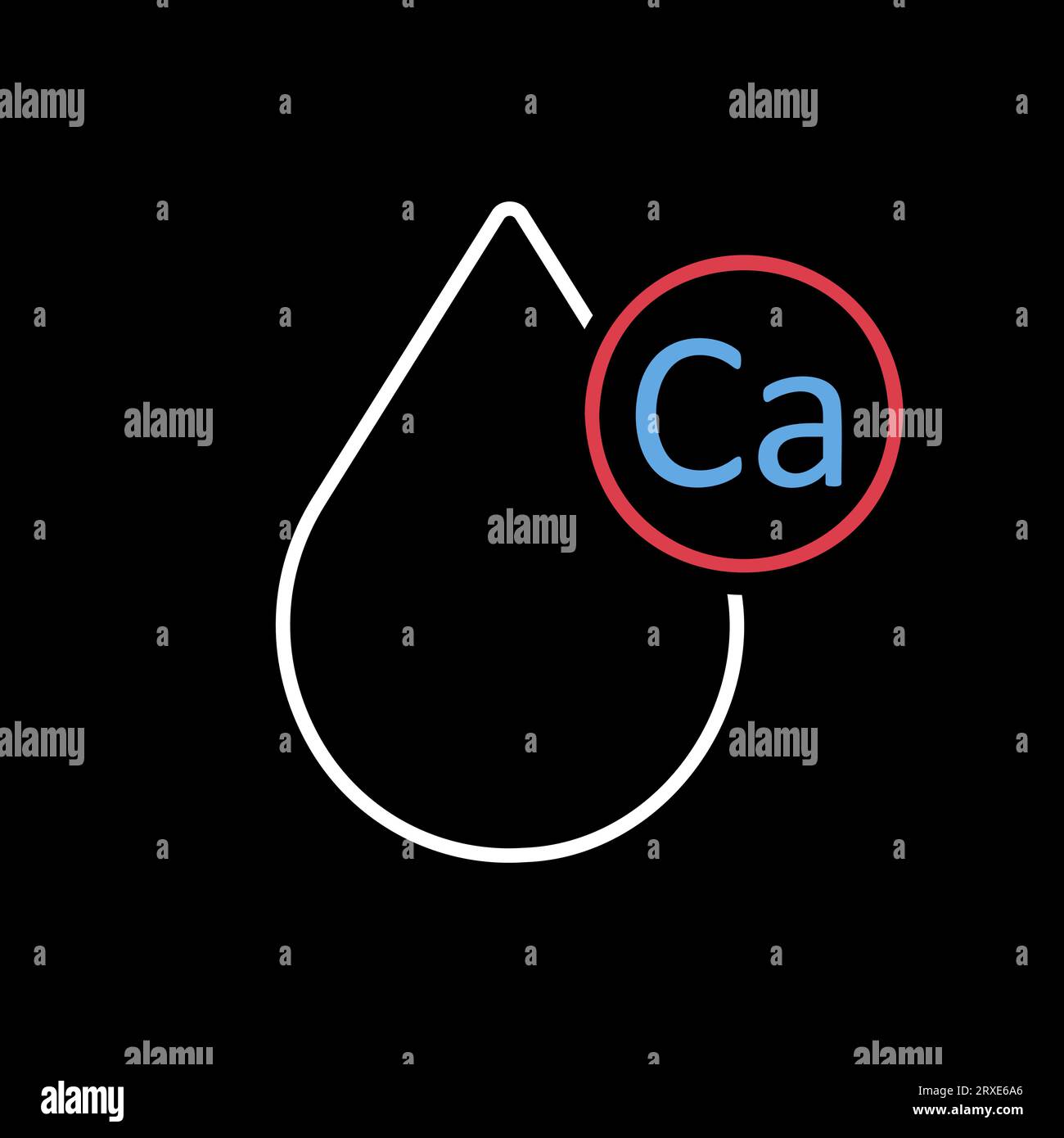 Milk drop with molecule calcium vector on black background icon. Dairy ...