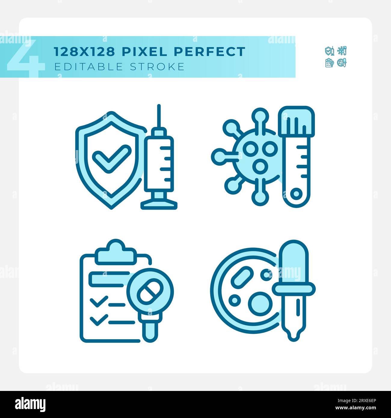 2D editable blue bacteria line icons pack Stock Vector Image & Art - Alamy