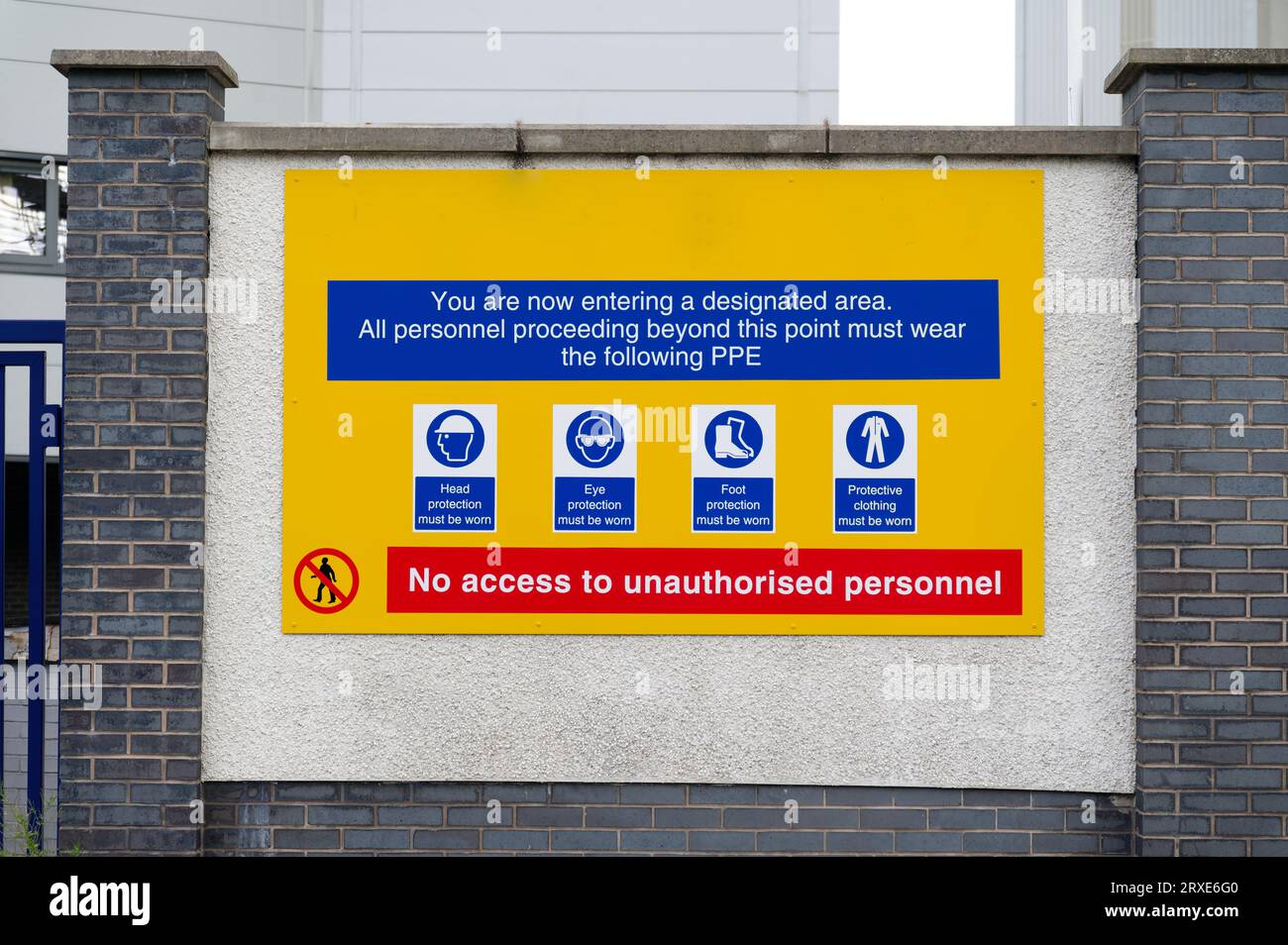 Construction site health and safety message rules sign board signage on ...