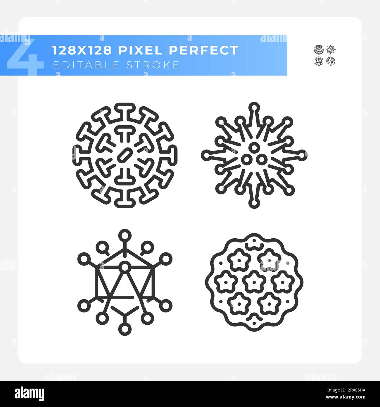 2D editable black bacteria icons pack Stock Vector Image & Art - Alamy