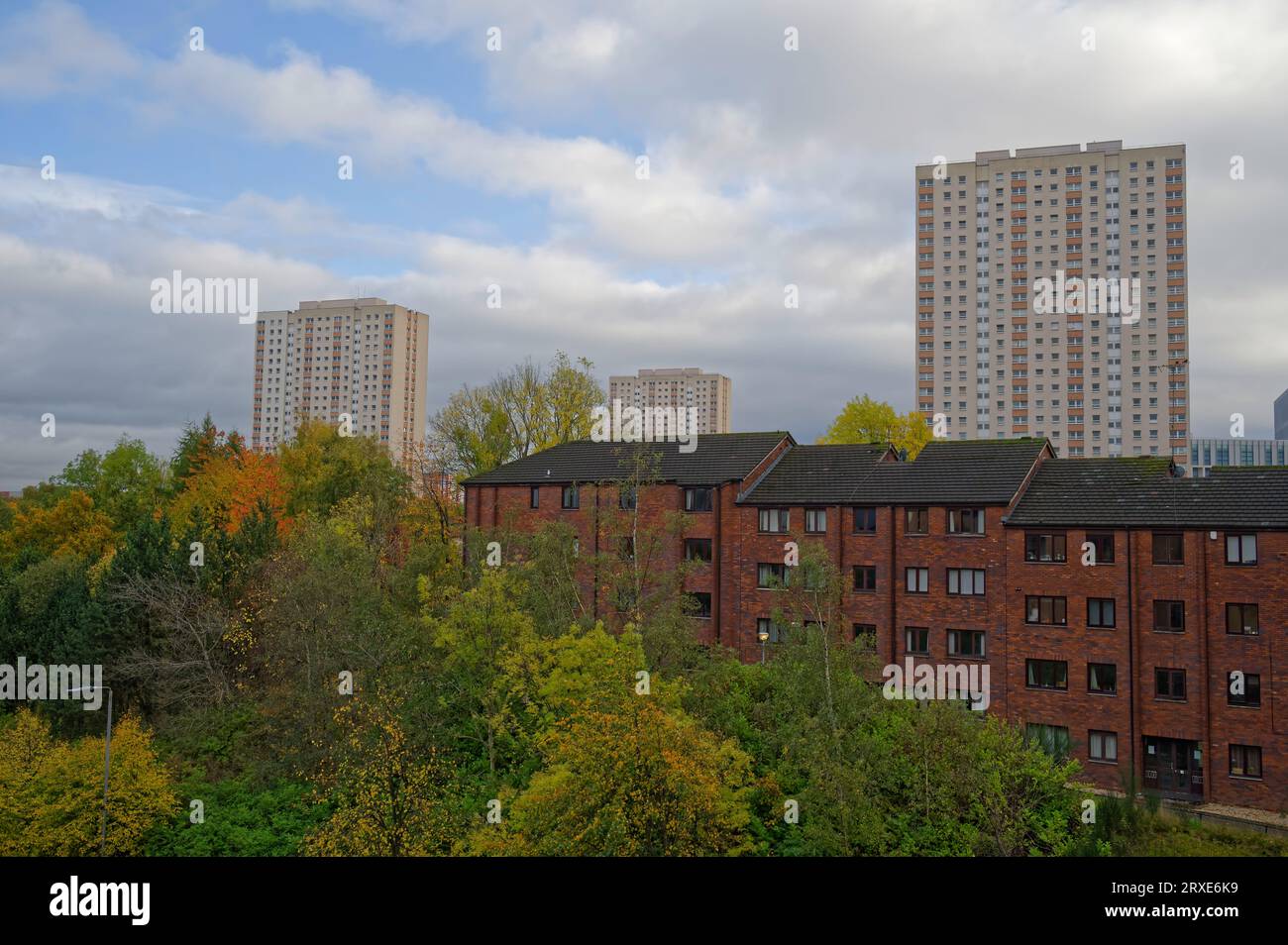High rise council flats in poor housing estate Stock Photo - Alamy