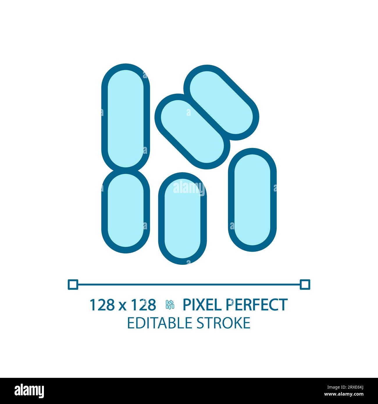 2D customizable thin line blue bacilli icon Stock Vector Image & Art ...