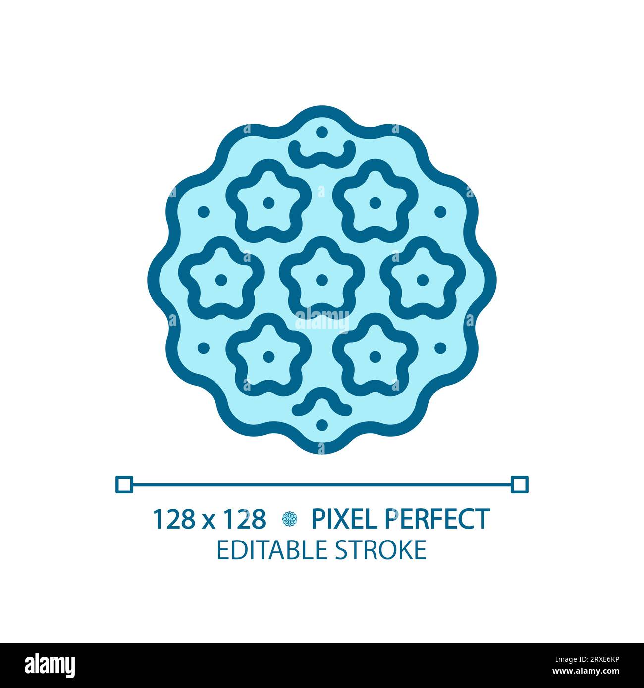 2D customizable thin line blue bacteria icon Stock Vector Image & Art ...