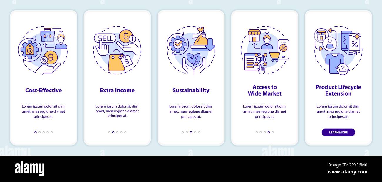 Walkthrough C2C with thin line icons concept Stock Vector Image & Art - Alamy