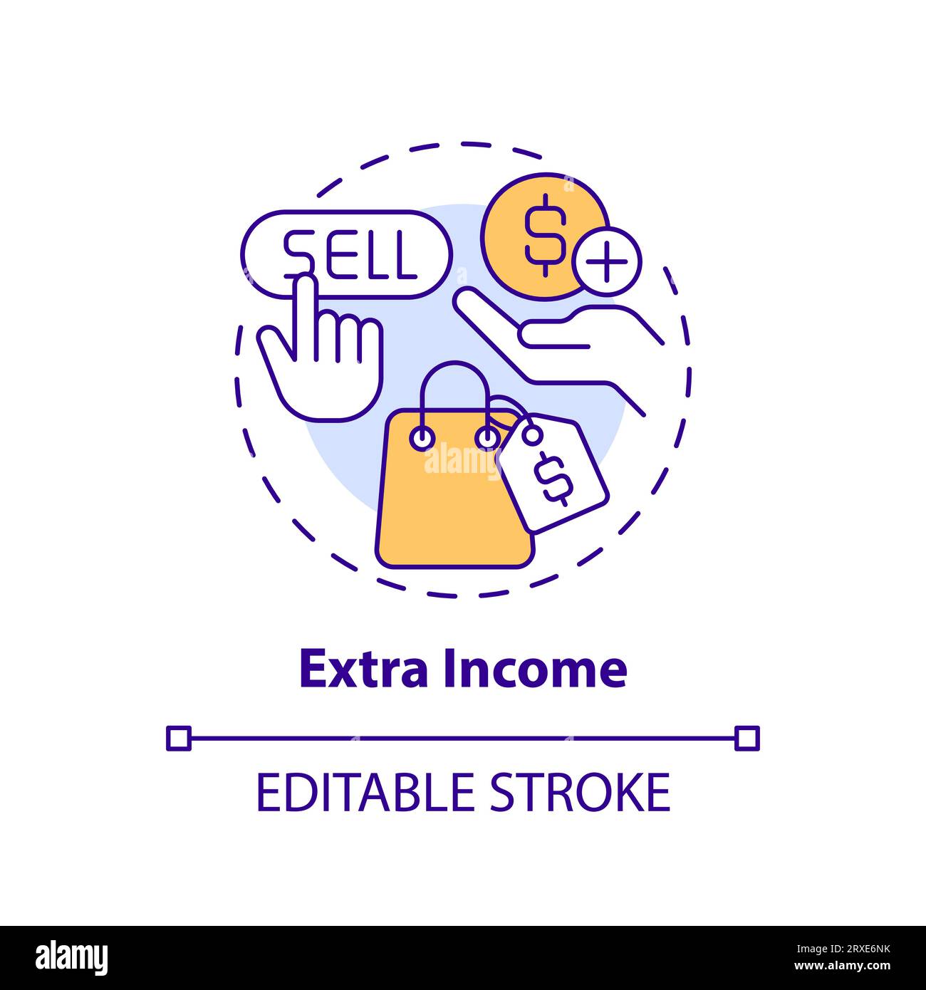 2D customizable thin linear icon extra income concept Stock Vector ... 2D customizable thin linear icon extra income concept Stock Vector ...