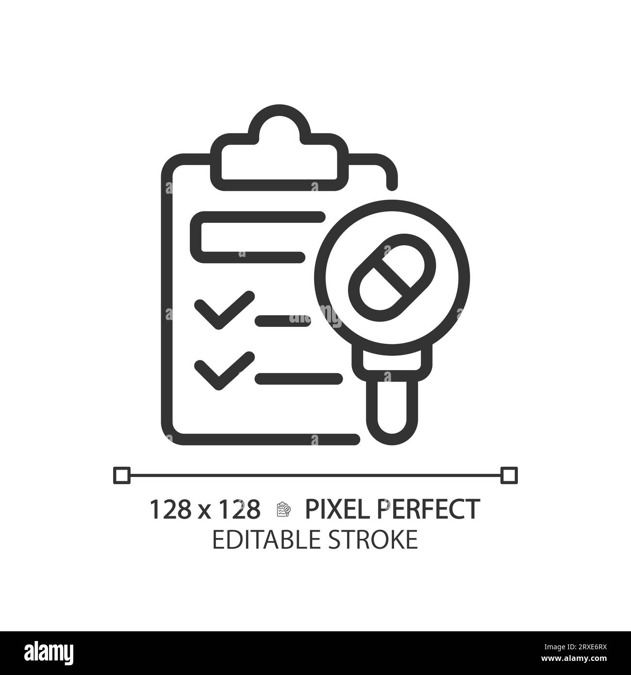 2D customizable thin line black medical prescription icon Stock Vector ...