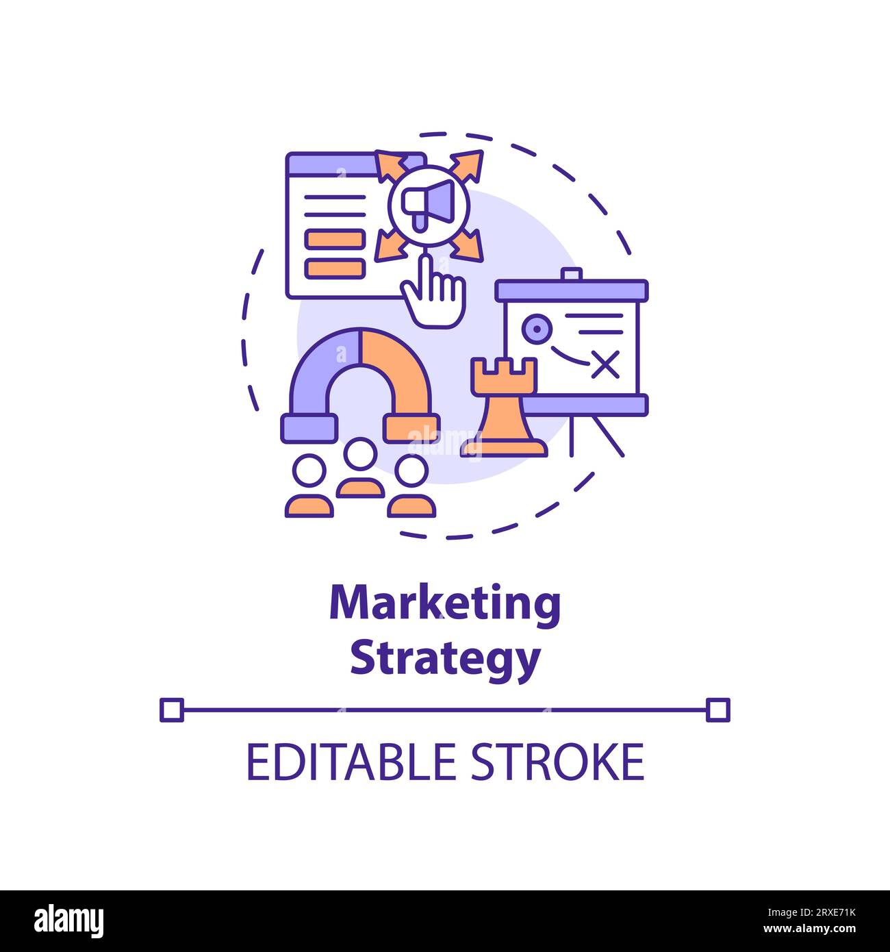 2D colorful thin linear icon marketing strategy concept Stock Vector Image & Art - Alamy