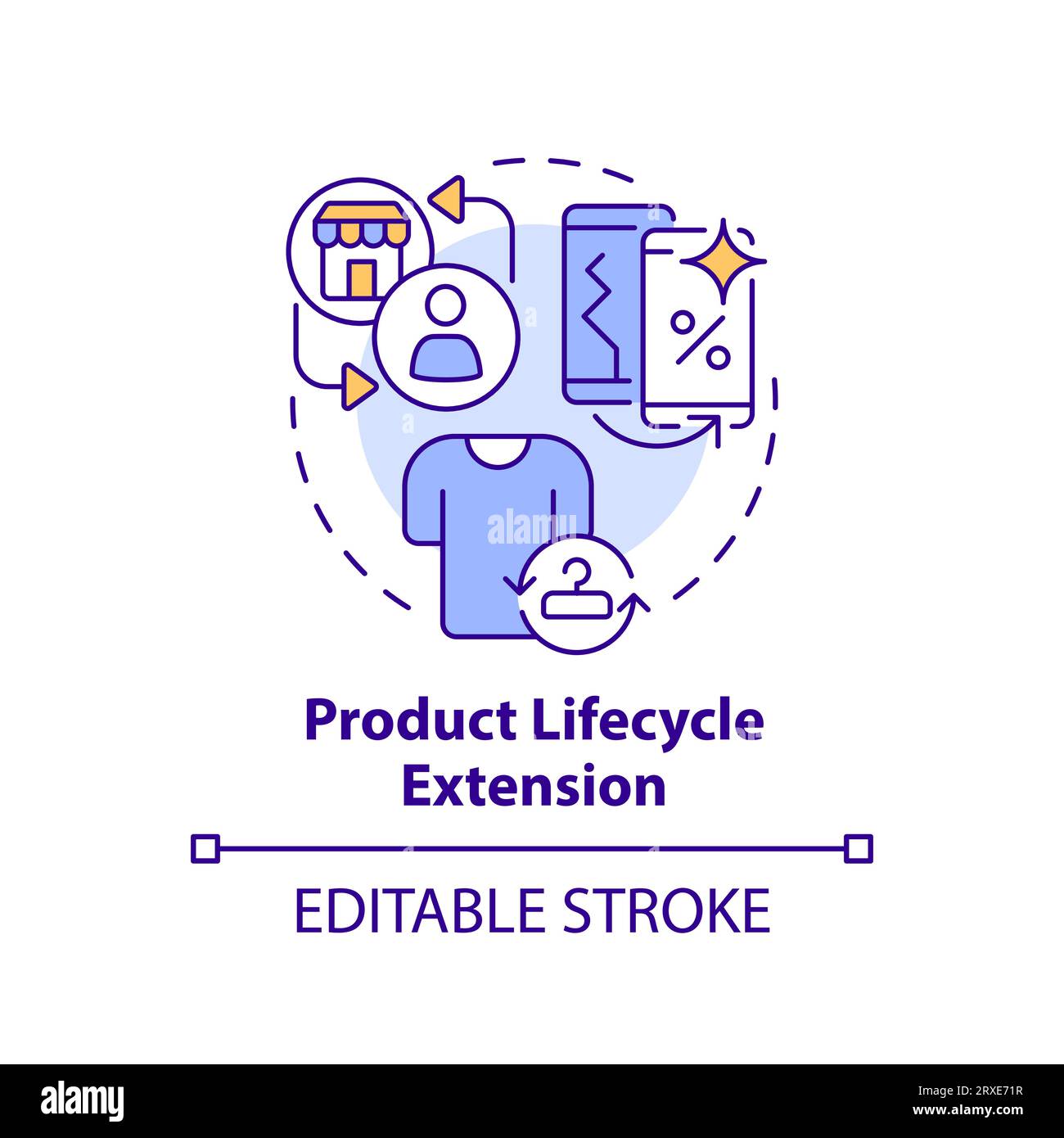 2D colorful thin linear icon product lifecycle extension concept Stock Vector Image & Art - Alamy