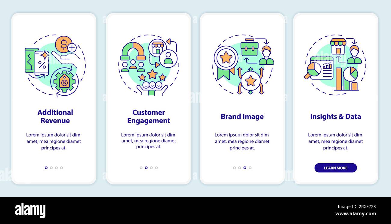 Walkthrough C2C with multicolor line icons concept Stock Vector Image & Art - Alamy