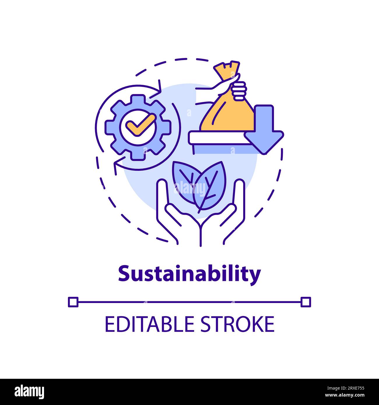 2d Customizable Thin Linear Icon Sustainability Concept Stock Vector