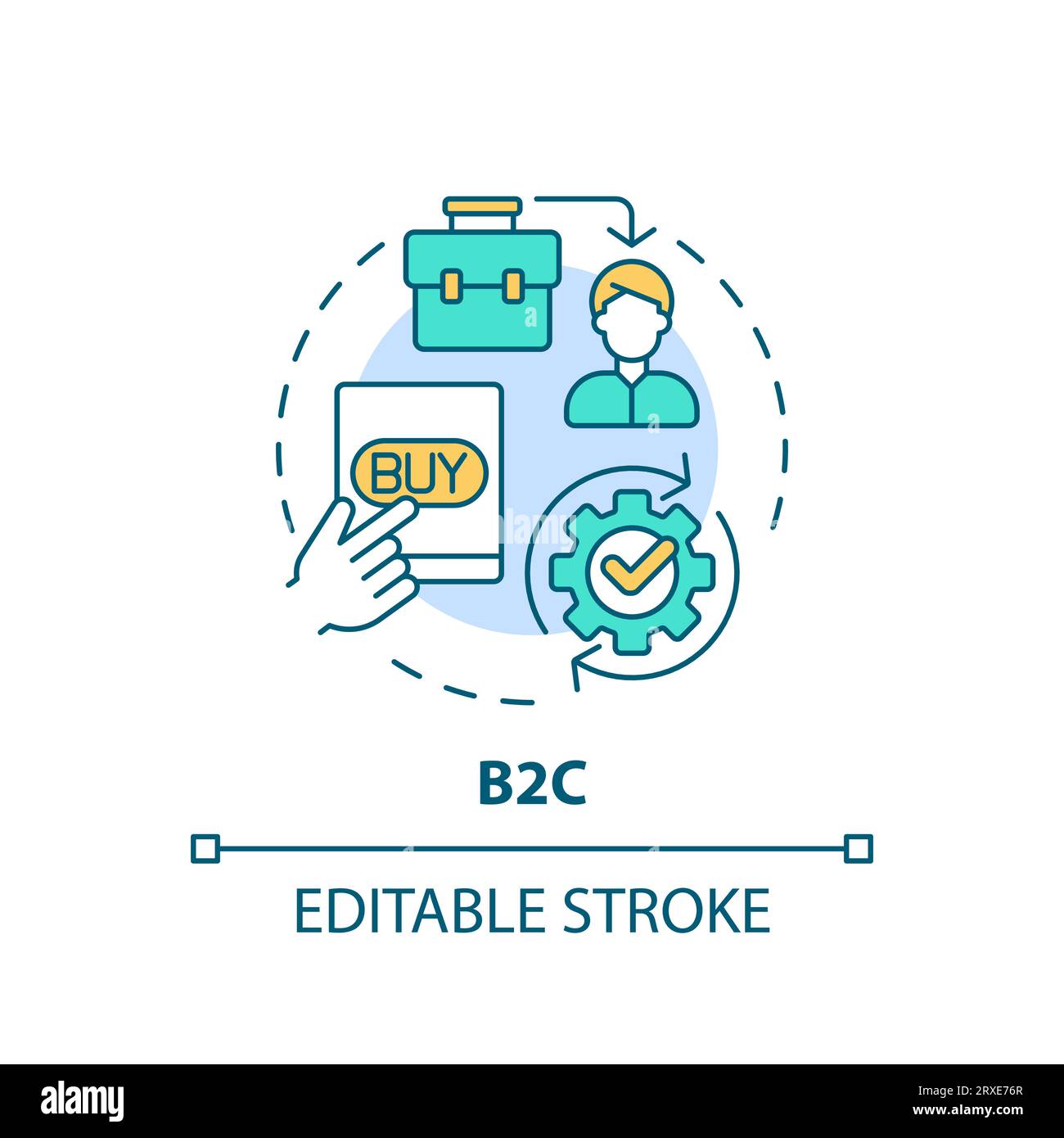 2D customizable colorful thin linear icon B2C concept Stock Vector ... 2D customizable colorful thin linear icon B2C concept Stock Vector ...