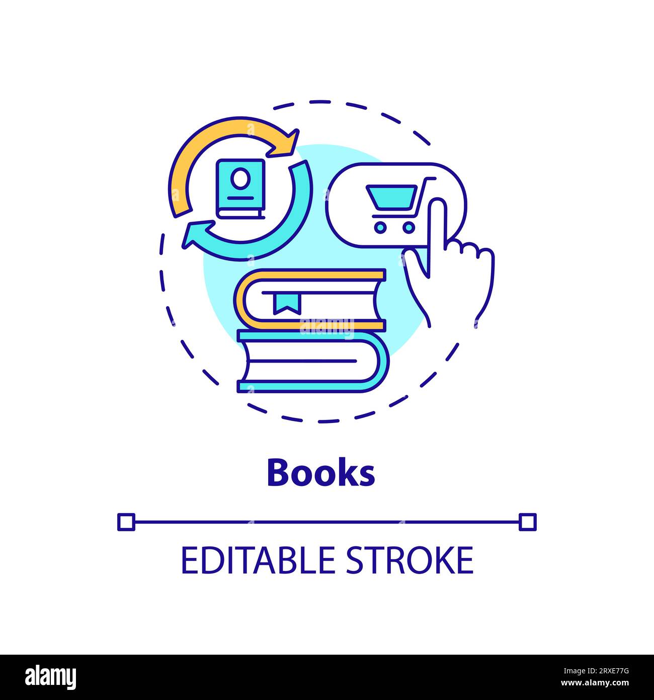 2D customizable colorful thin linear icon books concept Stock Vector Image & Art - Alamy