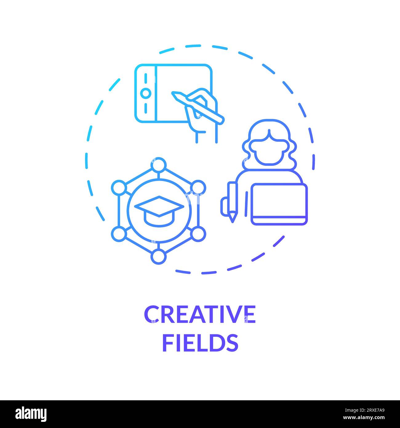 2d Gradient Thin Linear Icon Creative Fields Concept Stock Vector Image