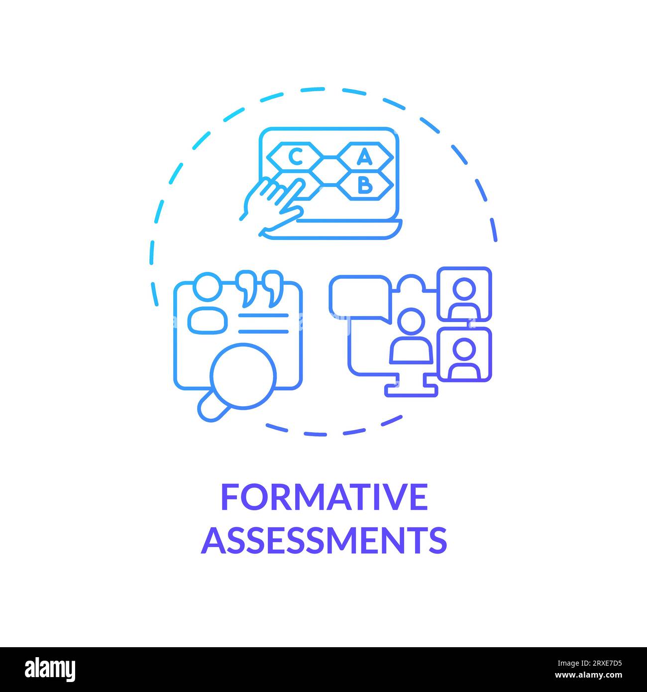 2D gradient thin linear icon formative assessments concept Stock Vector Image & Art - Alamy