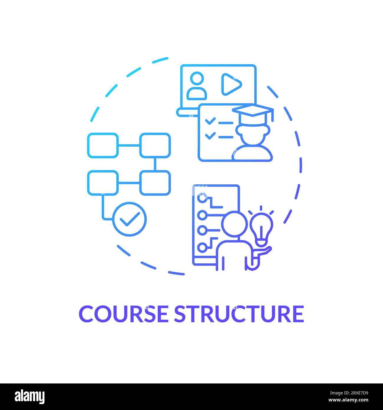 2d Gradient Thin Linear Icon Course Structure Concept Stock Vector