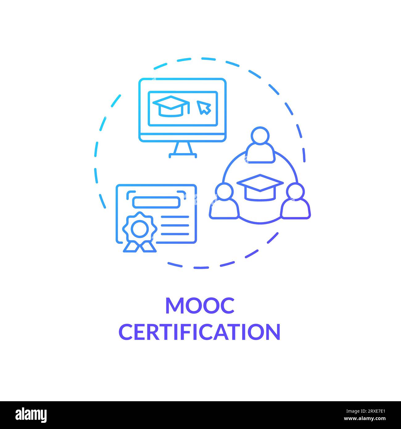 2D gradient thin linear icon MOOC certification concept Stock Vector ... 2D gradient thin linear icon MOOC certification concept Stock Vector ...