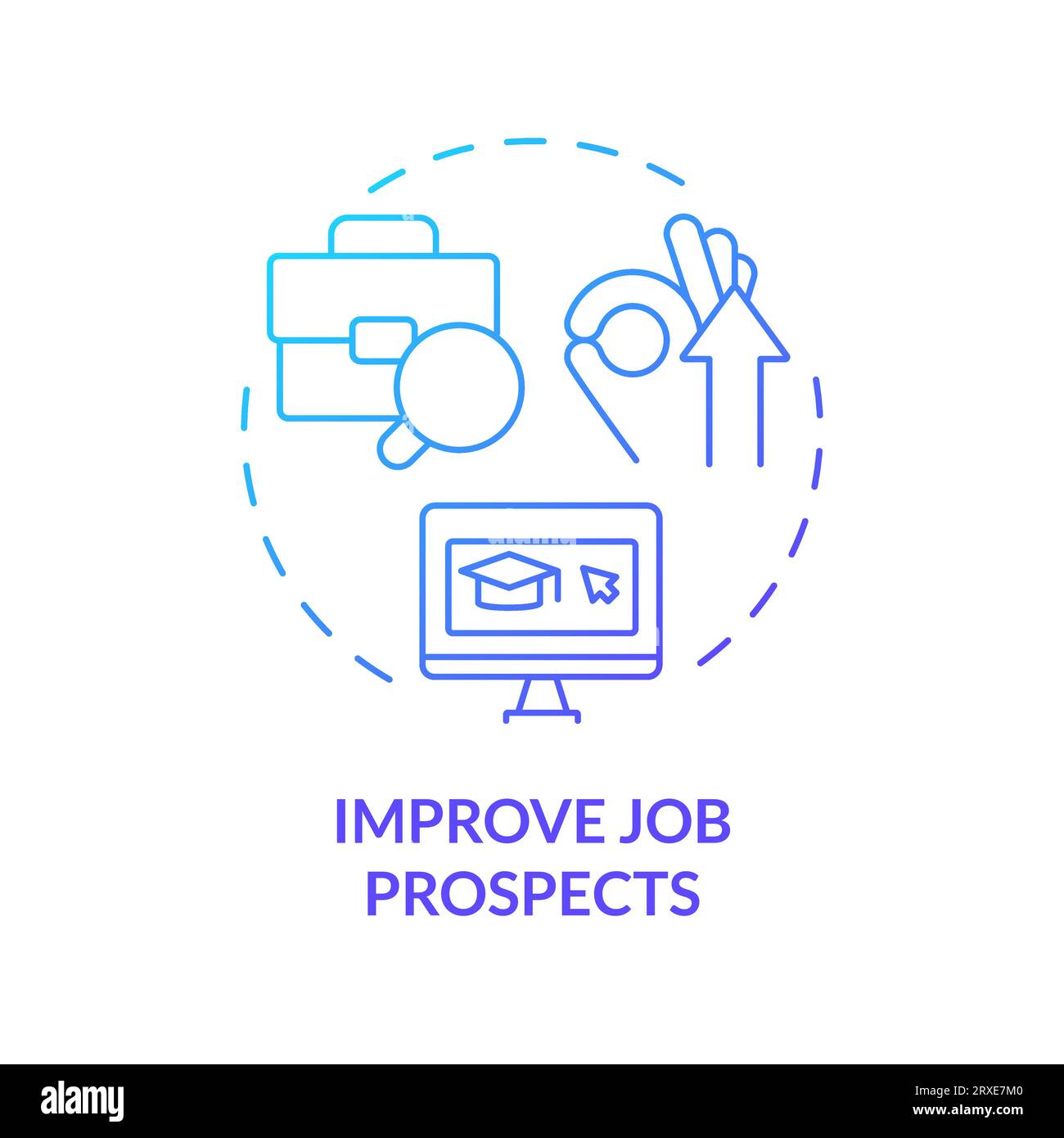 2D gradient thin linear icon improve job prospects concept Stock Vector Image & Art - Alamy