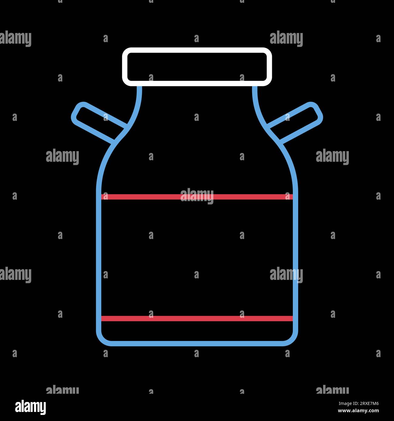Milk barrel vector on black background icon. Dairy product sign. Graph ...