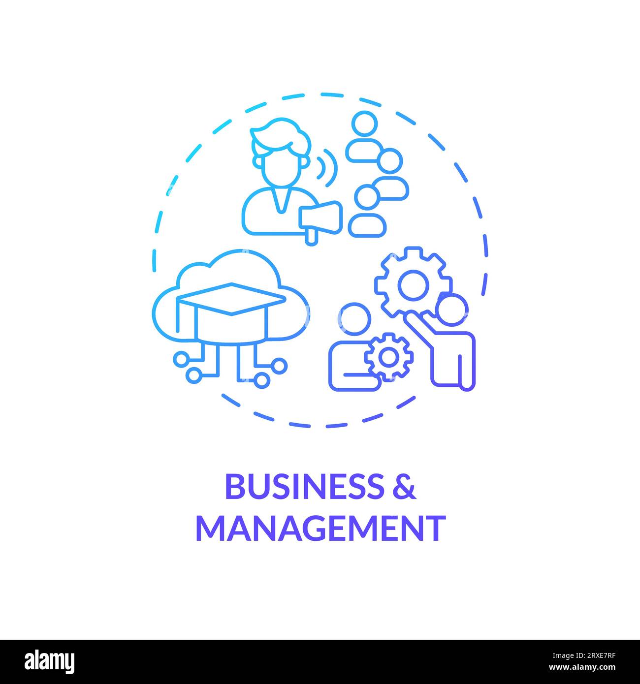 2D gradient thin linear icon business and management concept Stock Vector Image & Art - Alamy