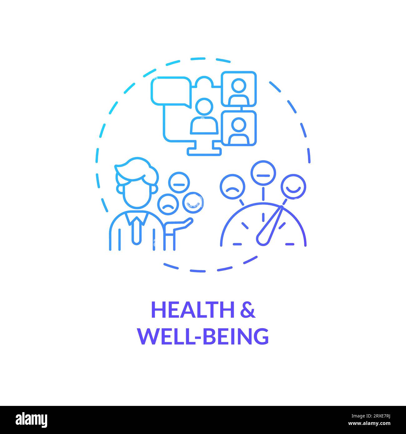 2d Gradient Thin Linear Icon Health And Wellbeing Concept Stock Vector