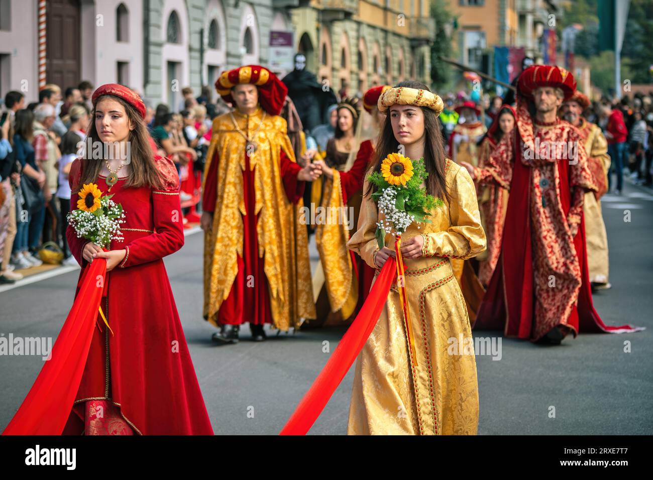 Procession in historic clothing at Medieval Parade - traditional part ...