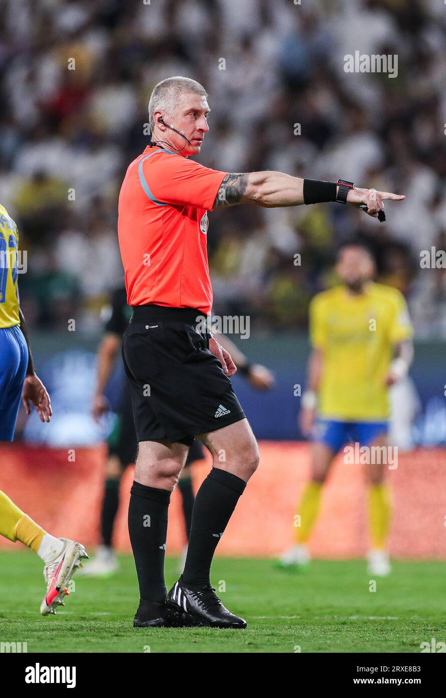 Referee Anderson Daronco in action during the Saudi FC during their ...