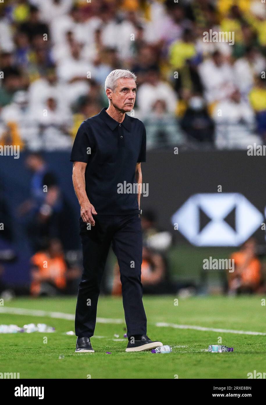 Luis Castro, Head coach of Al-Nassar SFC, in action during their Match ...