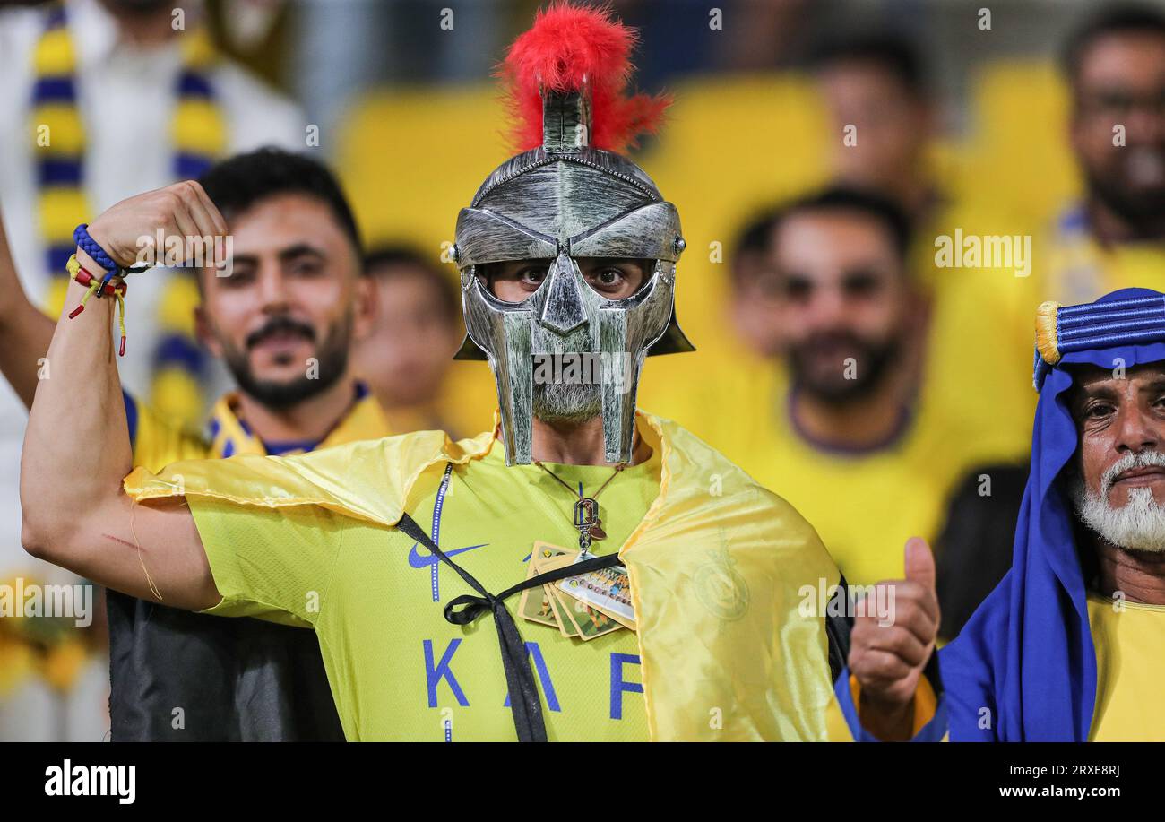 Fans cheering prior the Al-Nassr SFC vs Al-Ahli Saudi FC Match Day 7 of ...