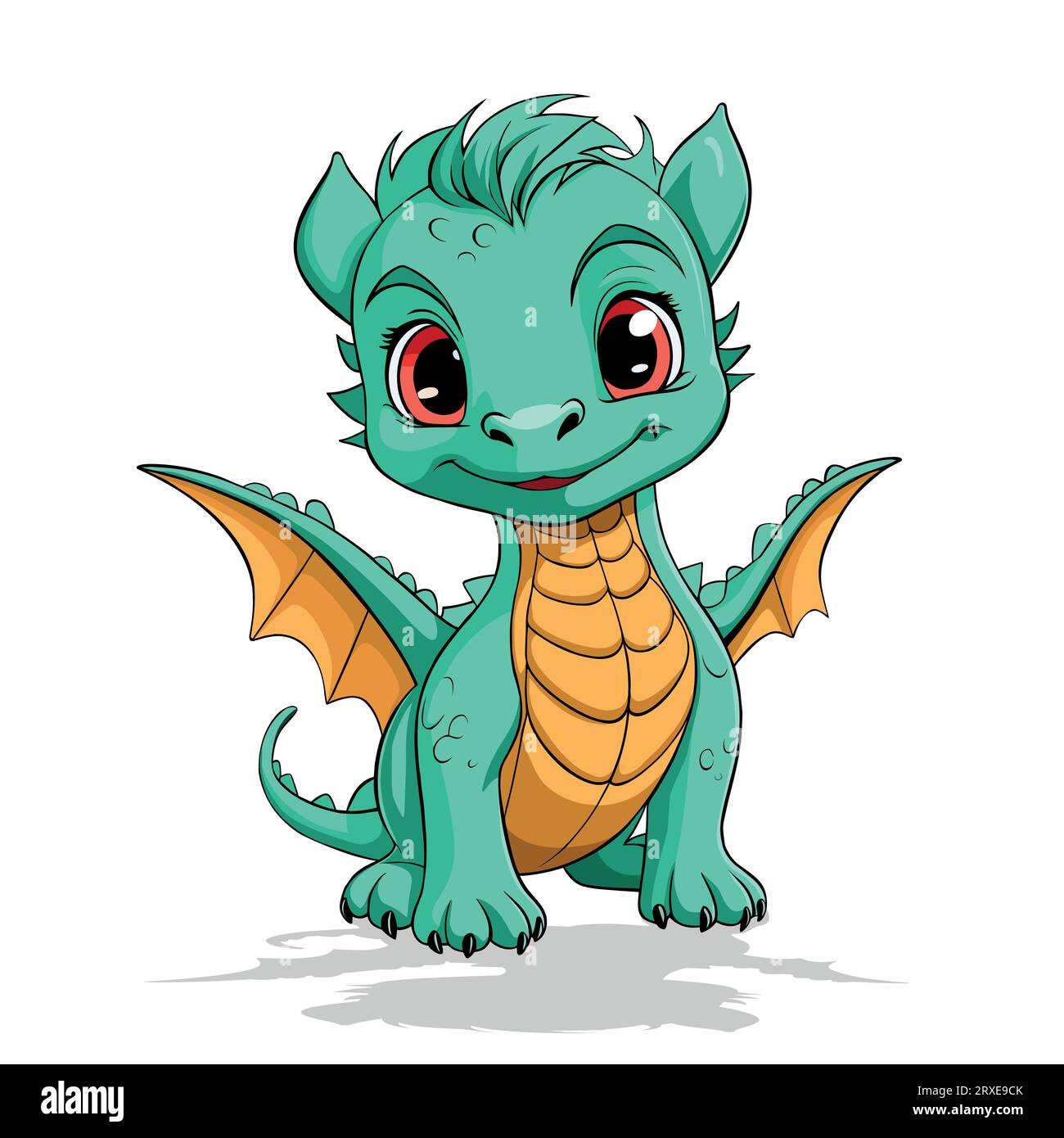 Cartoon cute baby fairytale fantasy dragon character. Medieval ...