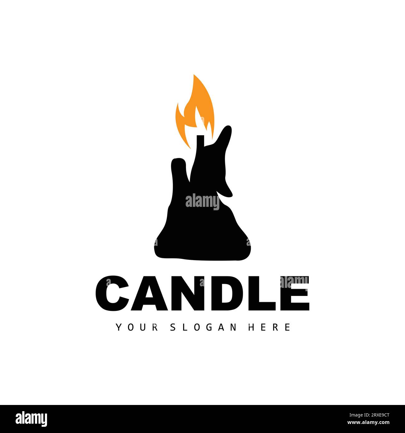 Candle Logo, Elegant Romantic Candle Light Dinner Flame Light Design ...