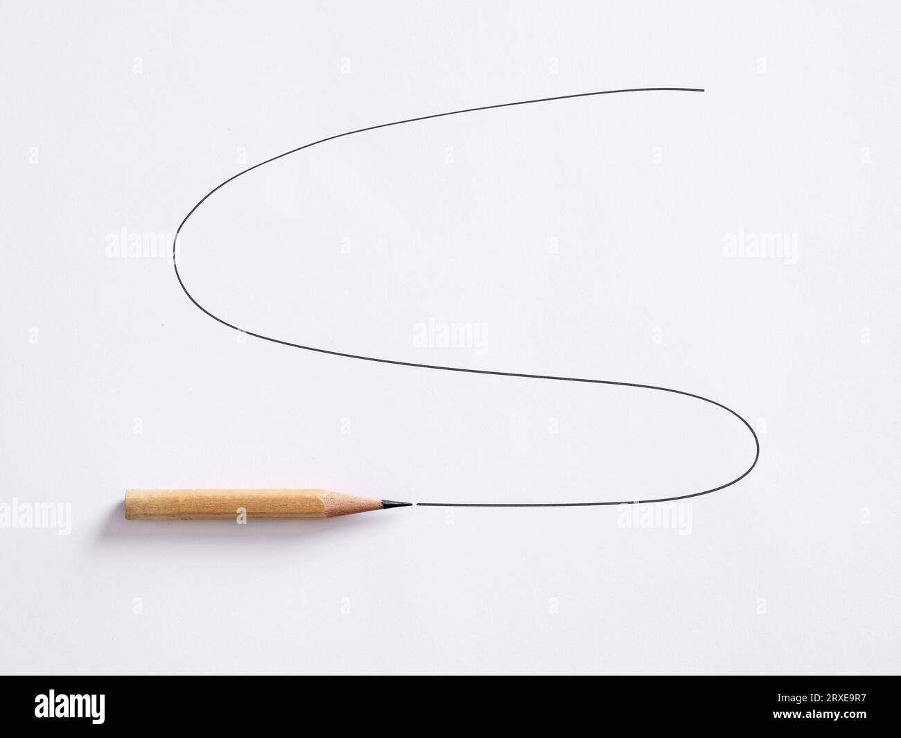 Flexibility concept. Graphite pencil drawing a scribble line on white ...