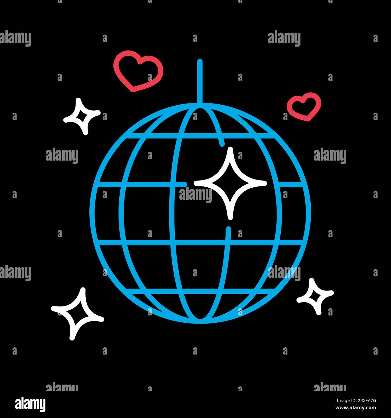 Background retro elements disco ball Stock Vector Images - Alamy