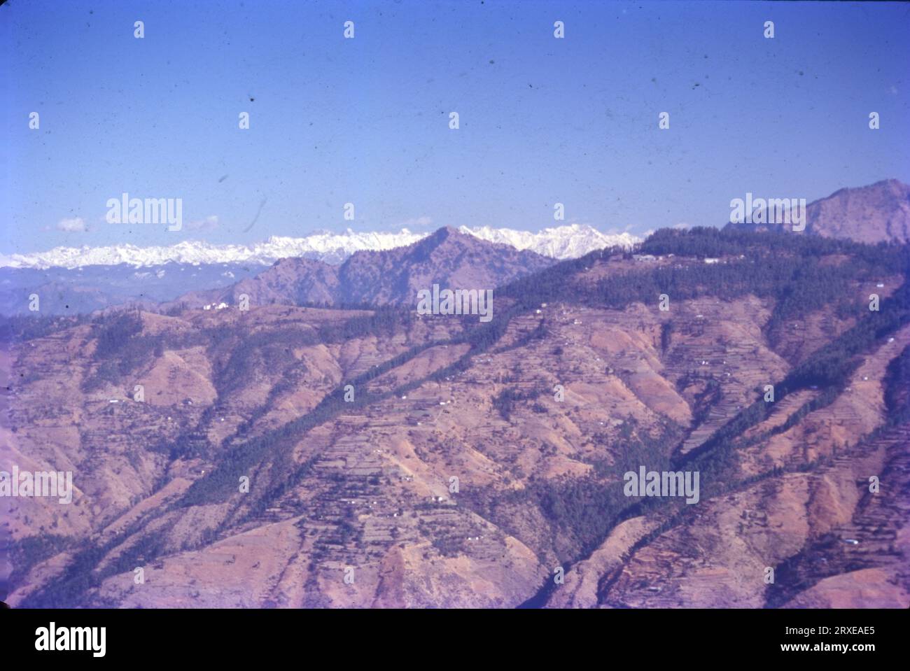 Mountain Range & Snow Mountains, Shimla, Himachal Pradesh, India Stock ...