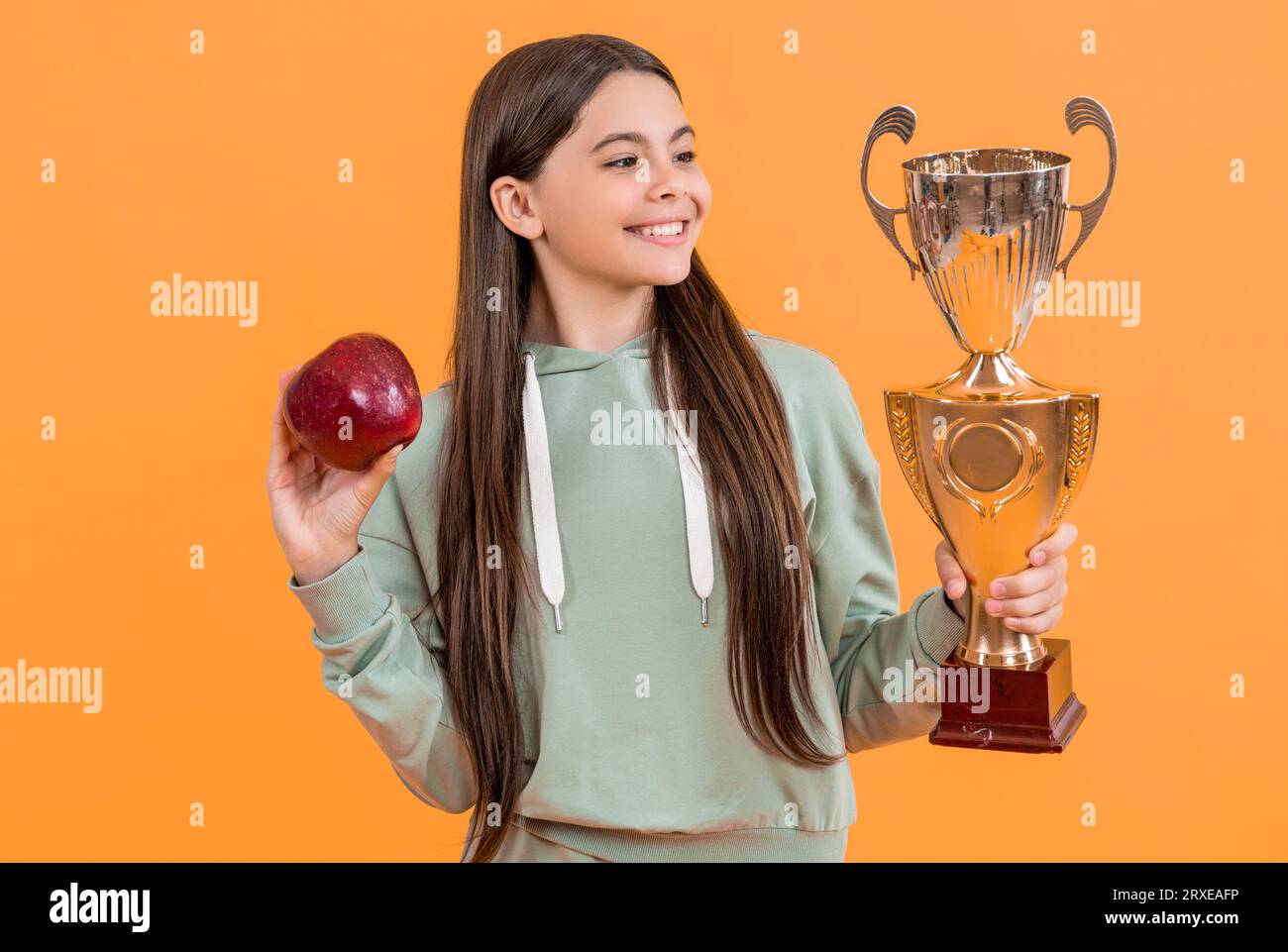 teen champion girl in studio. teen champion girl on background. photo ...