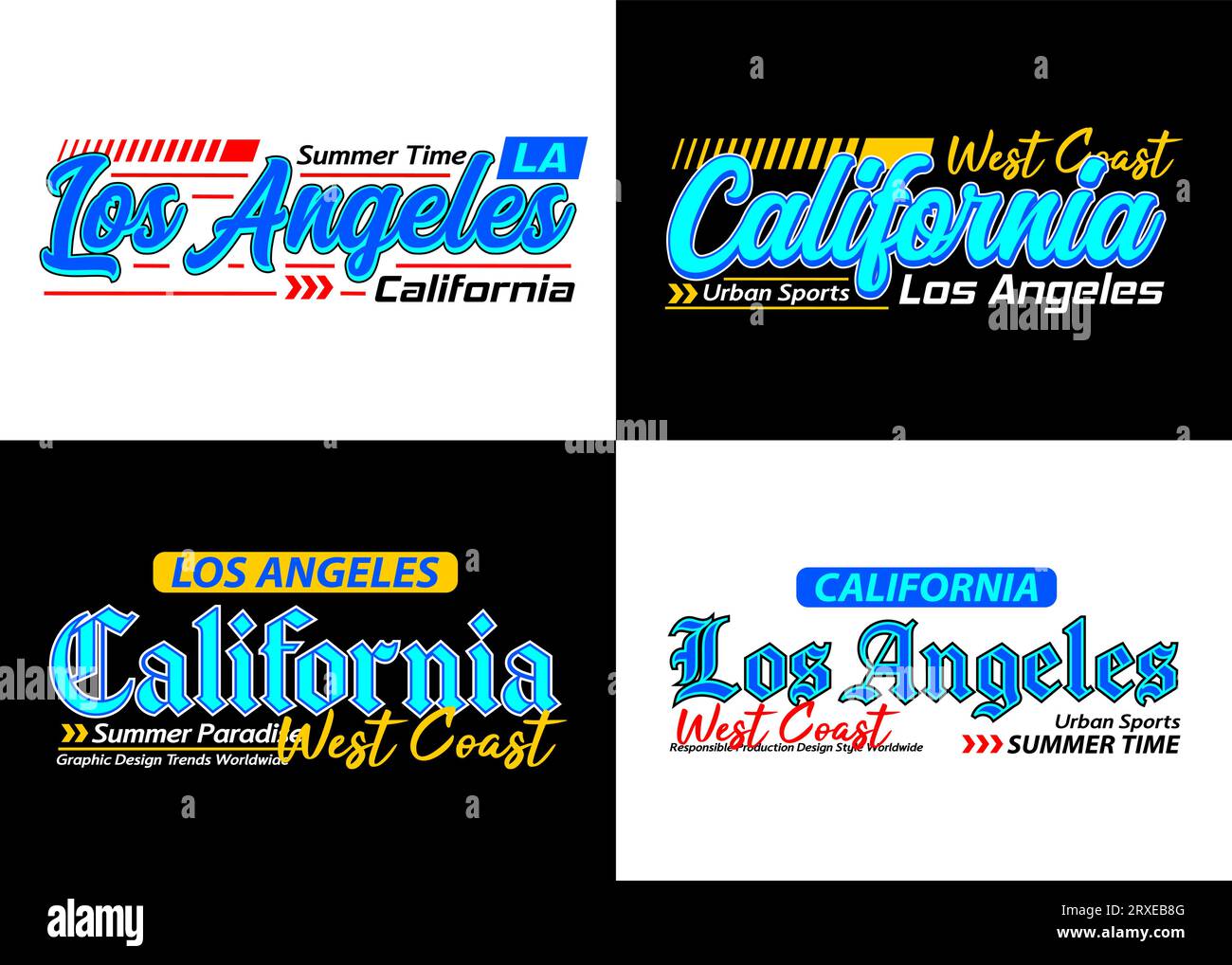 Set Los Angeles California urban style typeface collection, typography ...