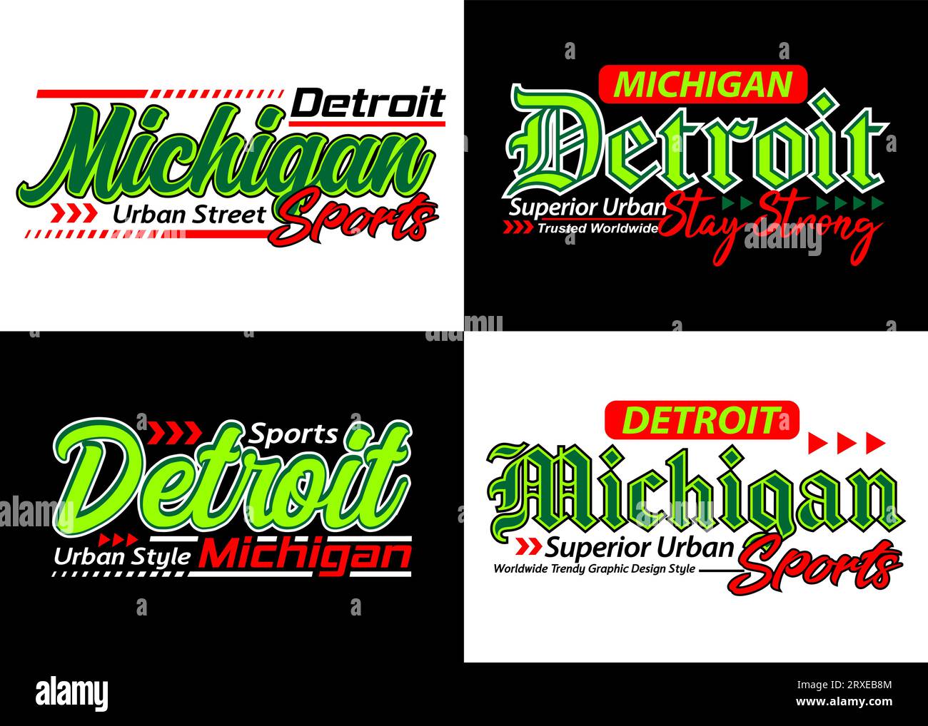 Set Michigan Detroit urban style typeface collection, typography for t ...