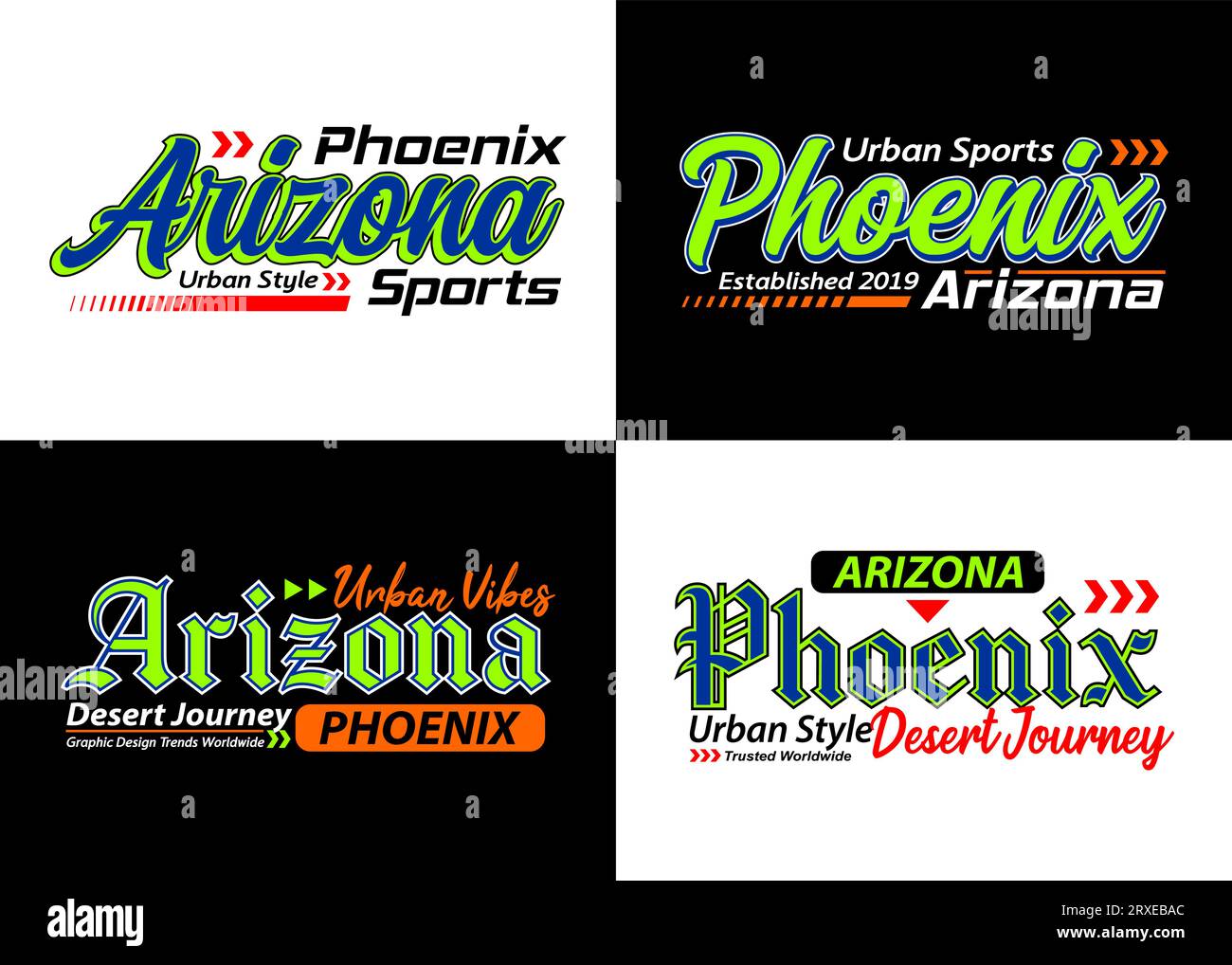 Set Arizona Phoenix urban style typeface collection, typography for t ...