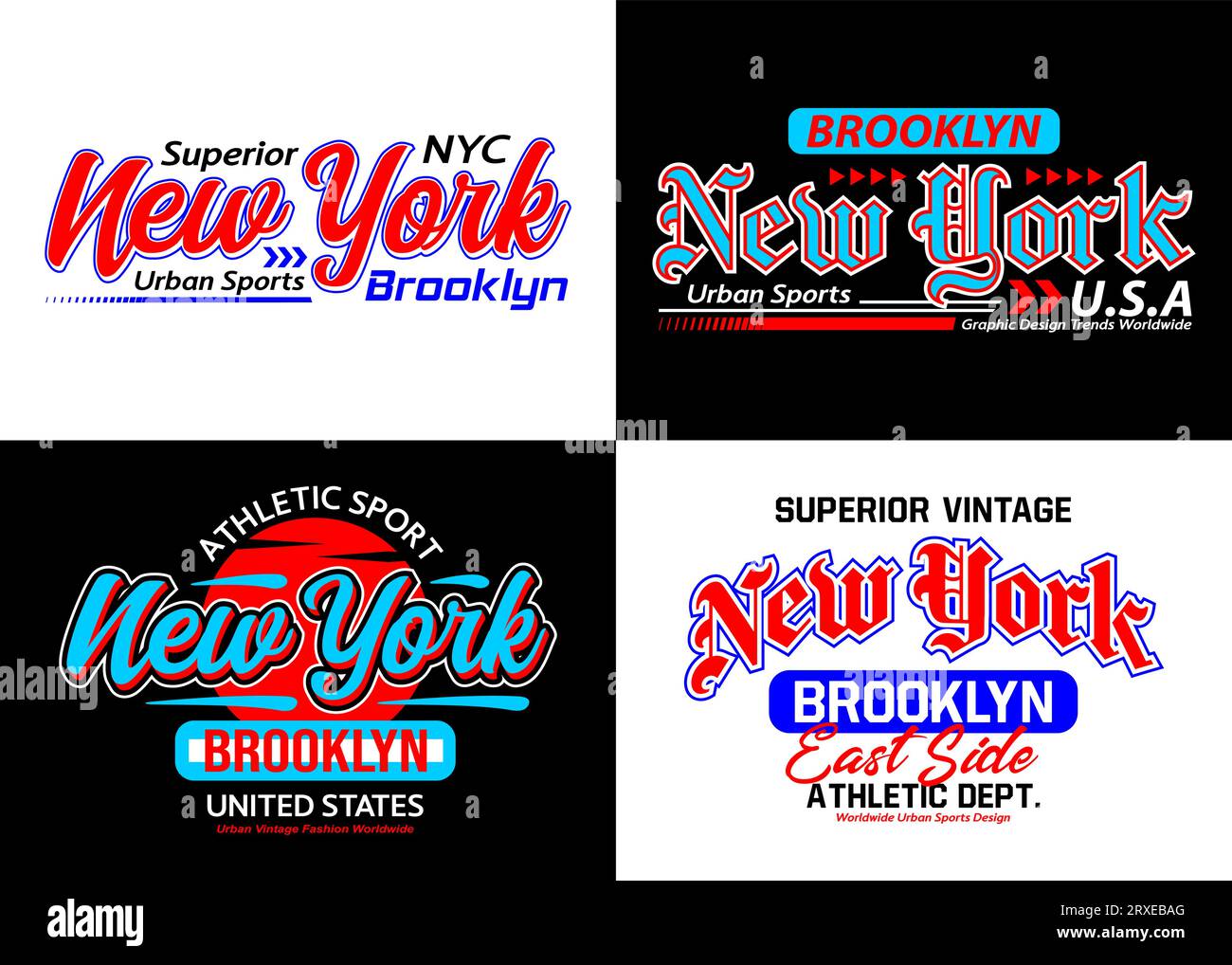 Set New York urban style typeface collection, typography for t-shirt ...