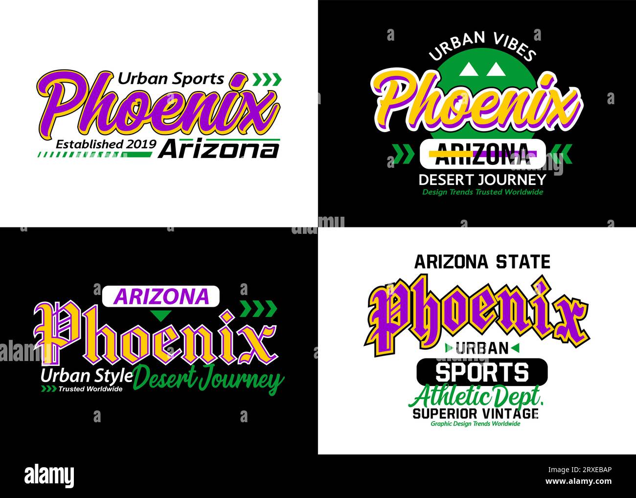 Set Phoenix urban style typeface collection, typography for t-shirt ...