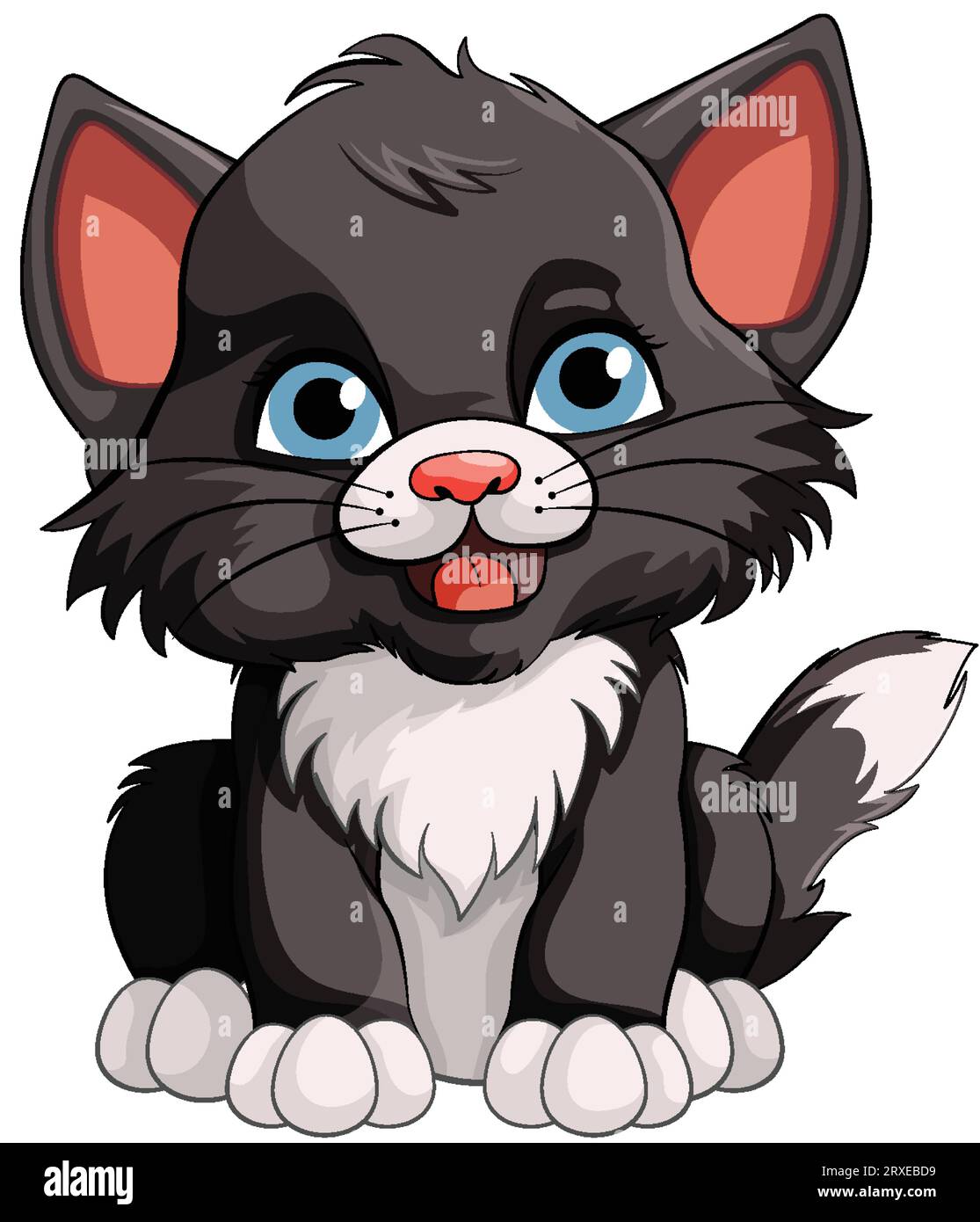 Cute Kitten Cartoon Character illustration Stock Vector Image & Art - Alamy