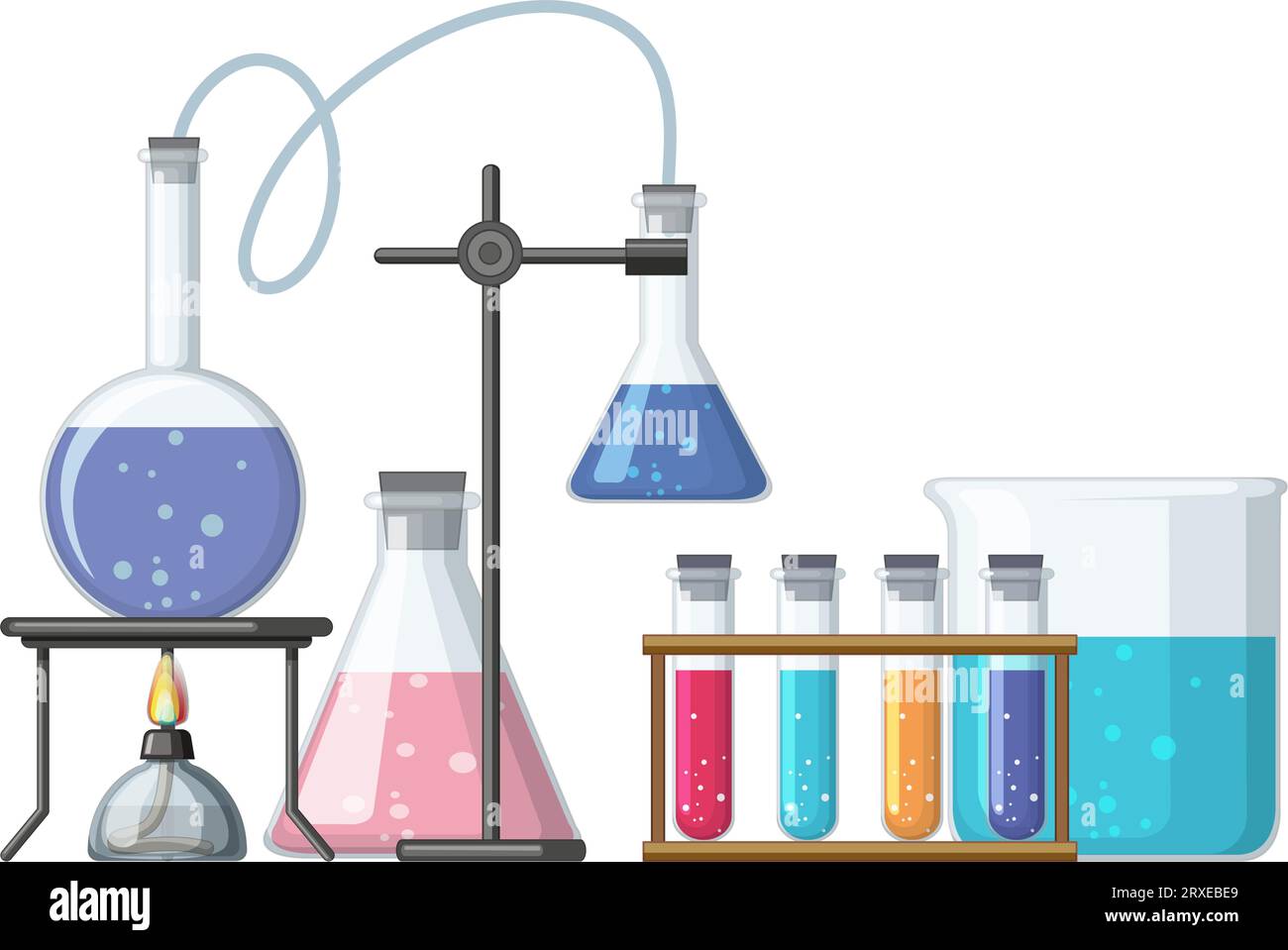 Vector cartoon illustration of science logo with lab tools Stock Vector ...