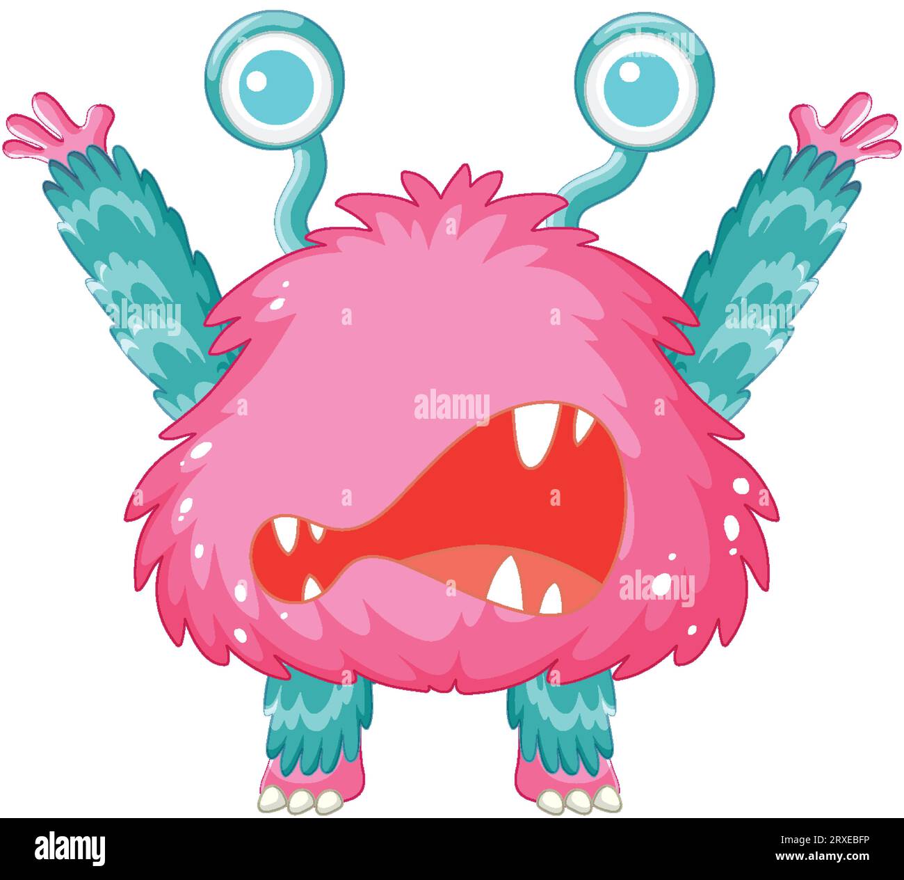 A vector cartoon illustration of a terrifying extraterrestrial creature ...