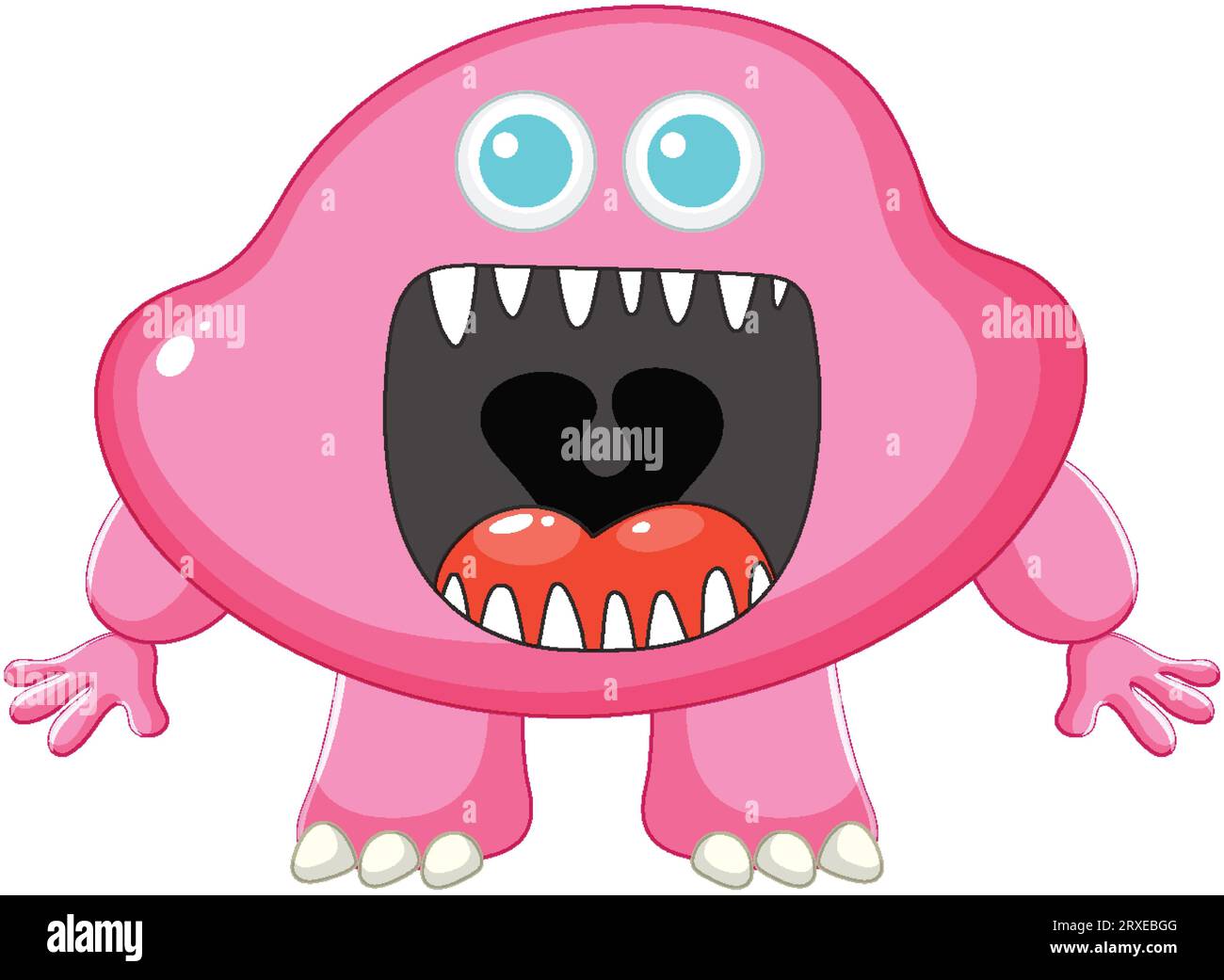 A vector cartoon illustration of an alien monster with an open mouth ...