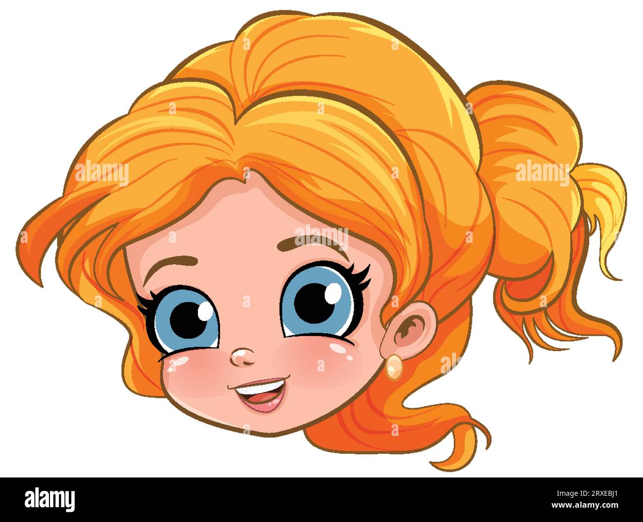 Beautiful woman face cartoon illustration Stock Vector Image & Art - Alamy