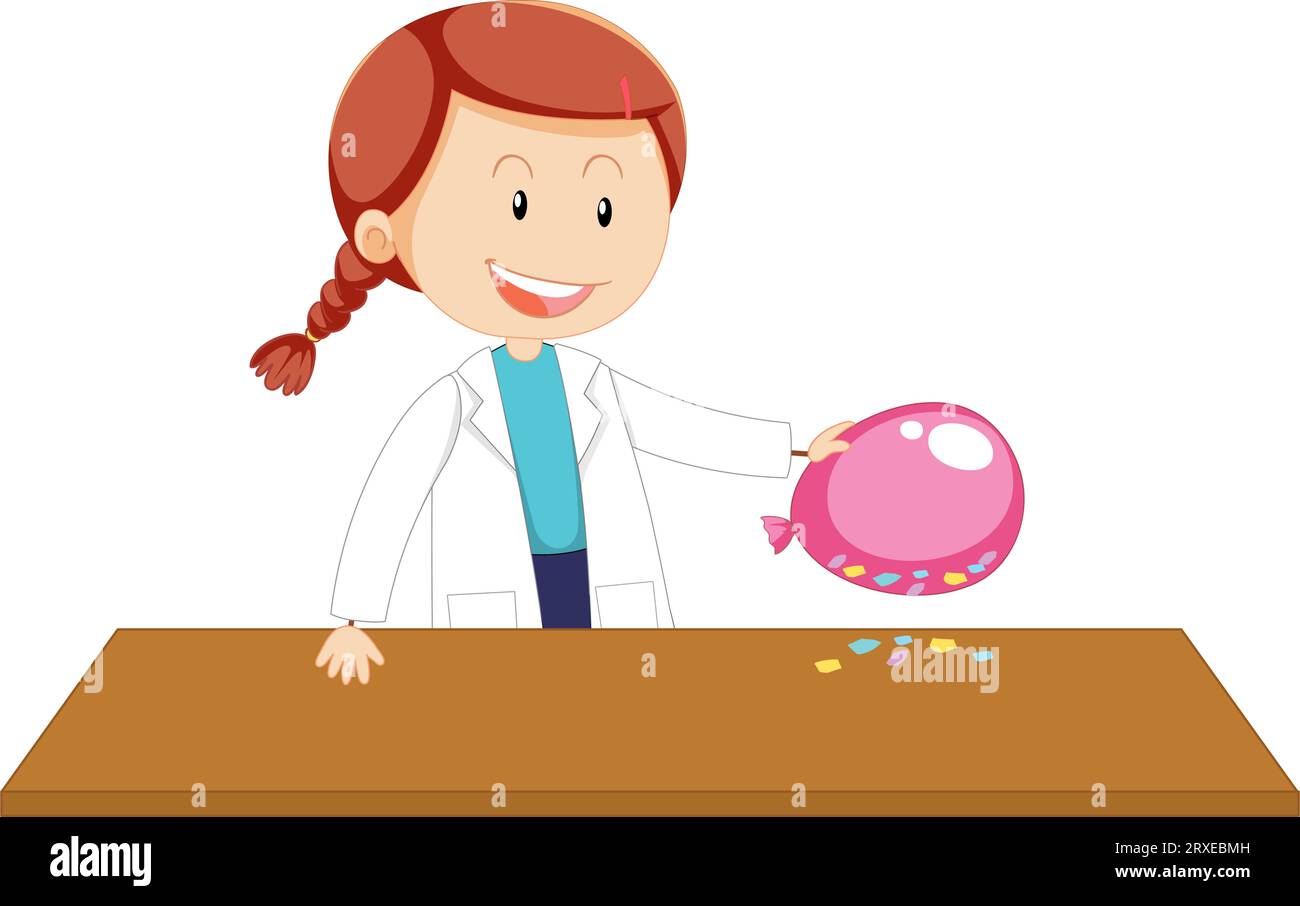 A charming female scientist in a gown explores static electricity with ...