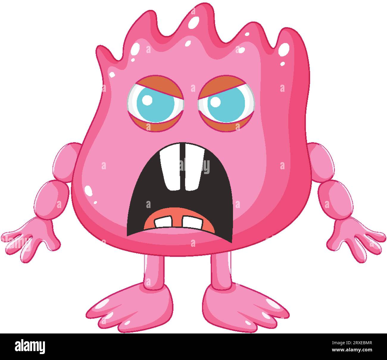 A vibrant vector illustration of a cute pink alien monster Stock Vector ...