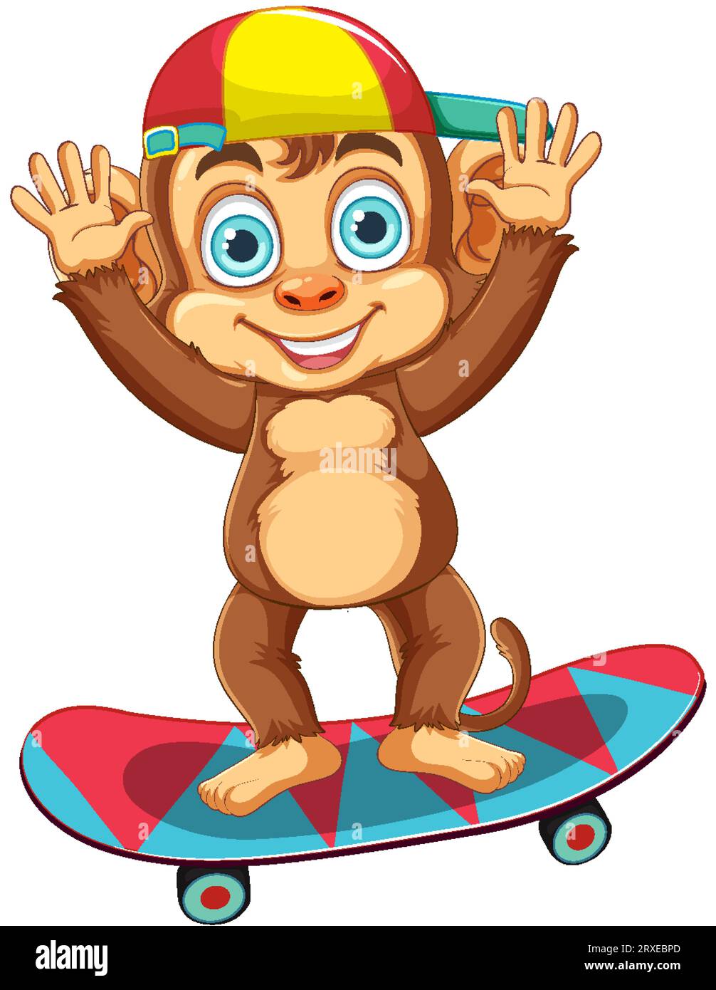 Monkey cartoon playing skateboard illustration Stock Vector Image & Art ...