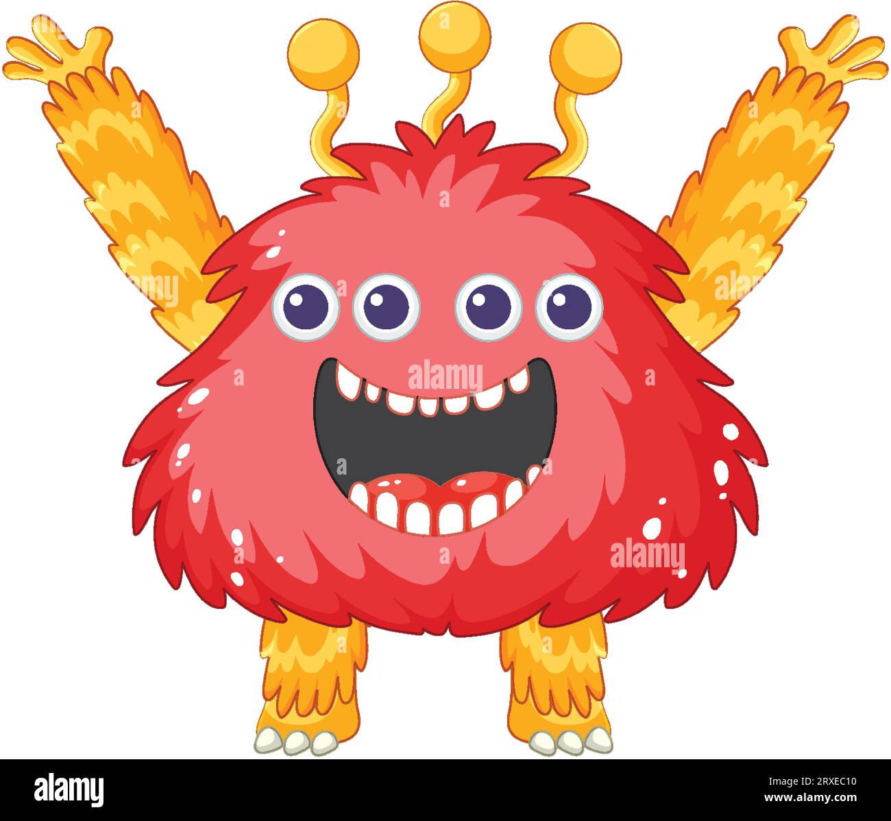 A cute and lovable alien monster in a cartoon style Stock Vector Image ...