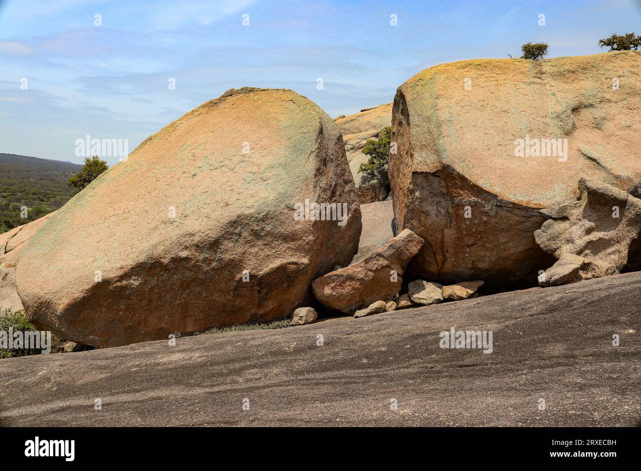 Granite geological stone and rock formations in the Texas Hill Country ...